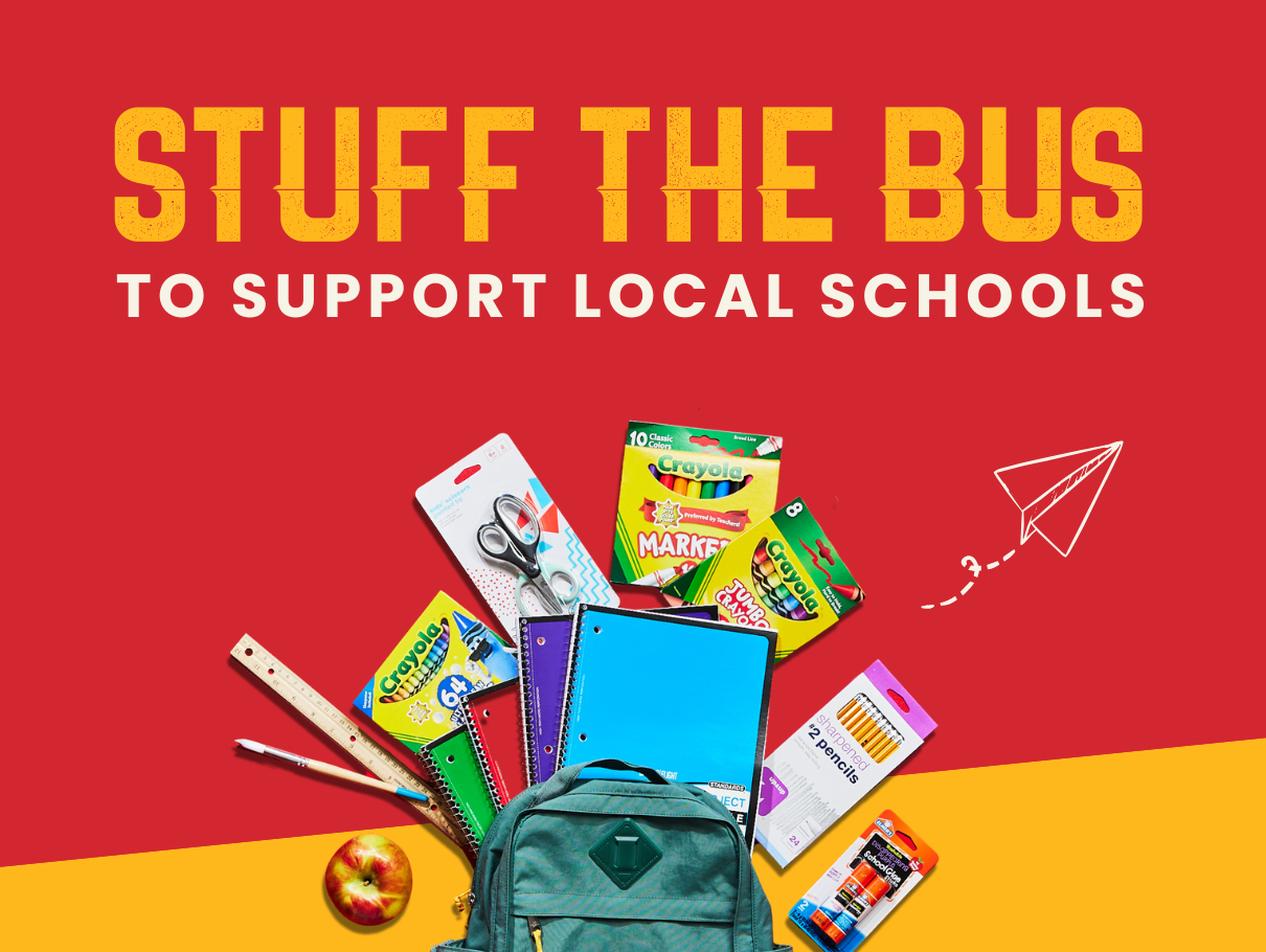 Stuff The Bus | The Big Biscuit | School Supply Drive | Eating Contest